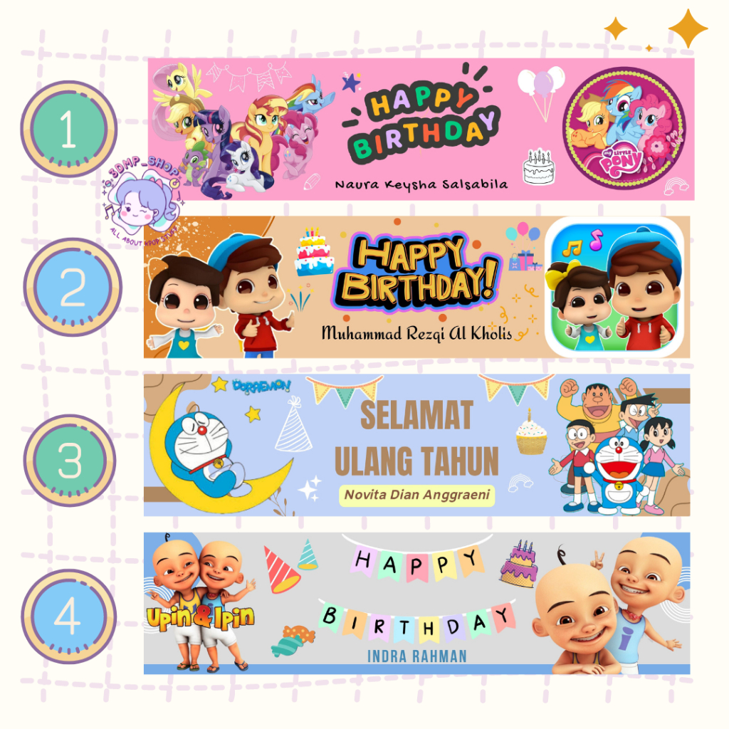 Jual [BESAR 15*24] HAPPY BIRTHDAY CUSTOM NAMA Label snack ulang tahun ...