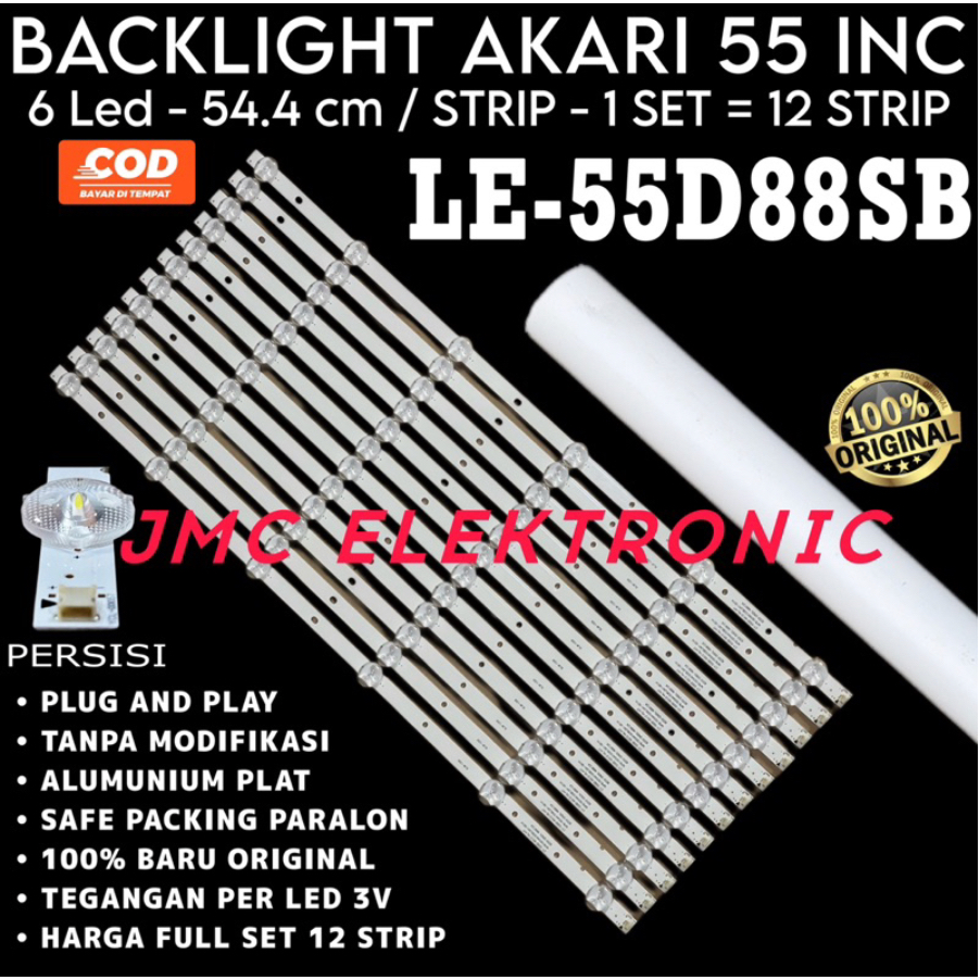 Jual BACKLIGHT TV LED AKARI 55 INCH LE-55D88SB LE55D88SB 55D88SB 55D88 ...