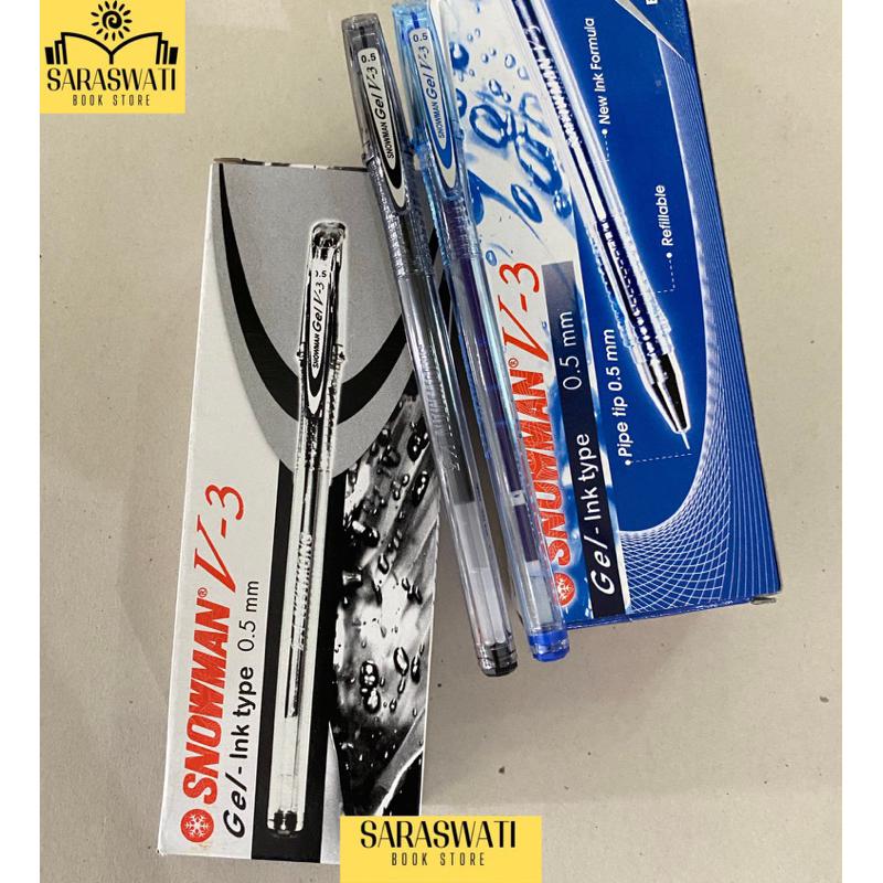 Jual Pulpen SNOWMAN V3 Hitam Biru (Harga Satuan) | Shopee Indonesia