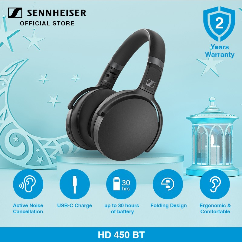 Jual Sennheiser HD450BT / HD 450BT / HD 450 BT Bluetooth Headphone with ANC | Shopee Indonesia