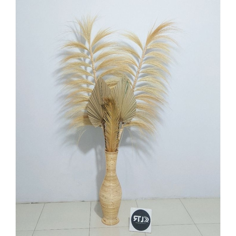 Jual PAKET RAYUNG KERING DAN DAUN PALEM VAS ROTAN 70CM PAKET LENGKAP ...