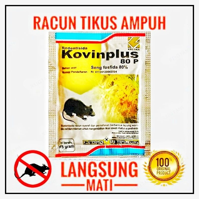 Jual Racun tikus KOVINPLUS 80 P produk asli original kemasan WP 15gr ...