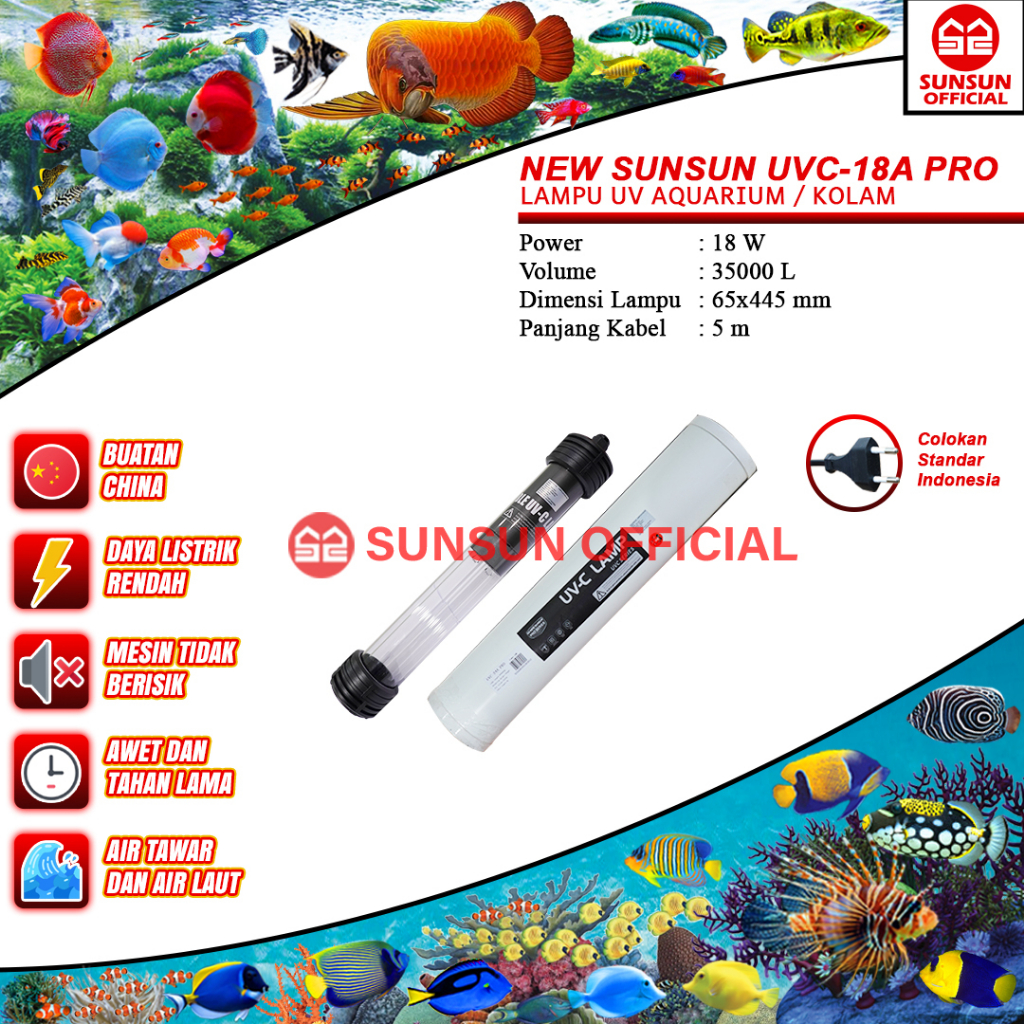 Jual NEW SUNSUN UVC 18A/24A PRO UV Lamp Kolam Aquarium | Shopee Indonesia