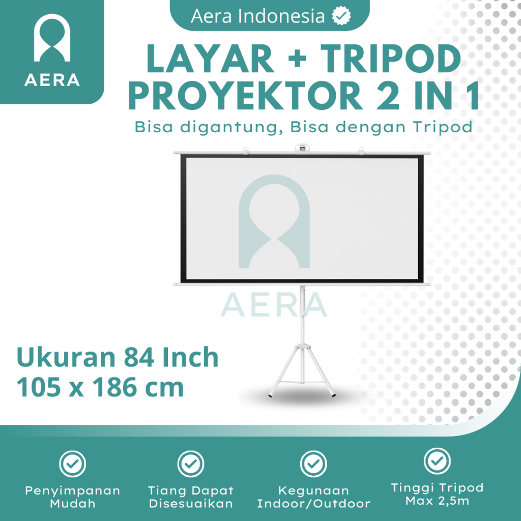 Jual Stand Layar Tripod Projector Adjustable | Screen Projector 84 Inch ...