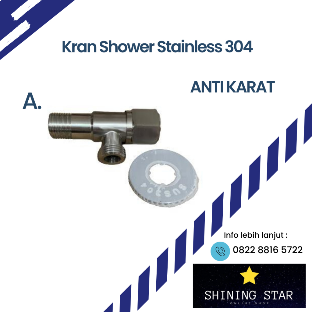 Jual Stop Kran Cabang 1 Chrome S6 / Stop Kran Cabang 1 Stainless / Kran ...