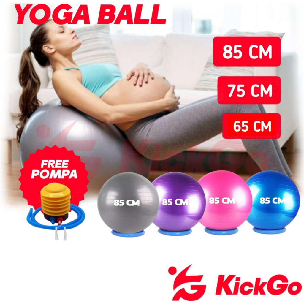 Jual KickGo Gymball Bola Balon Olahraga Yoga Gym Ibu Hamil Bumil 65cm 75cm 85cm Gratis Free ...