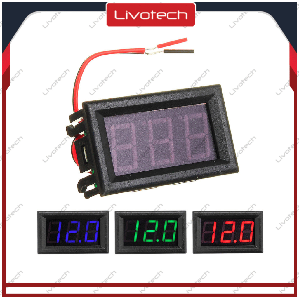 Jual Voltmeter Volt Meter DC Mini Tegangan 4.5-30V Merah 2 Wire Kabel ...