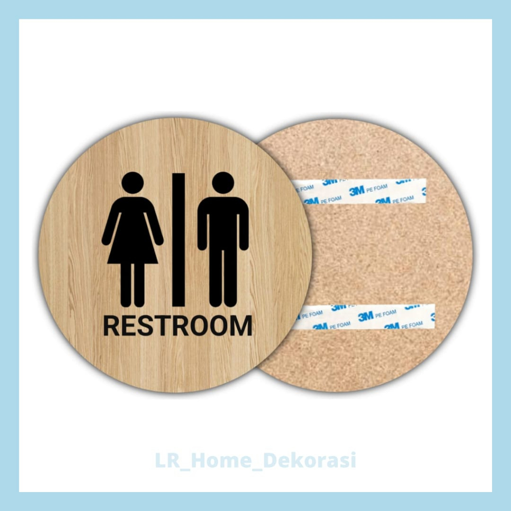 Jual Sign "RESTROOM" | Papan Tanda "RESTROOM" Diameter 20cm | Dekorasi ...