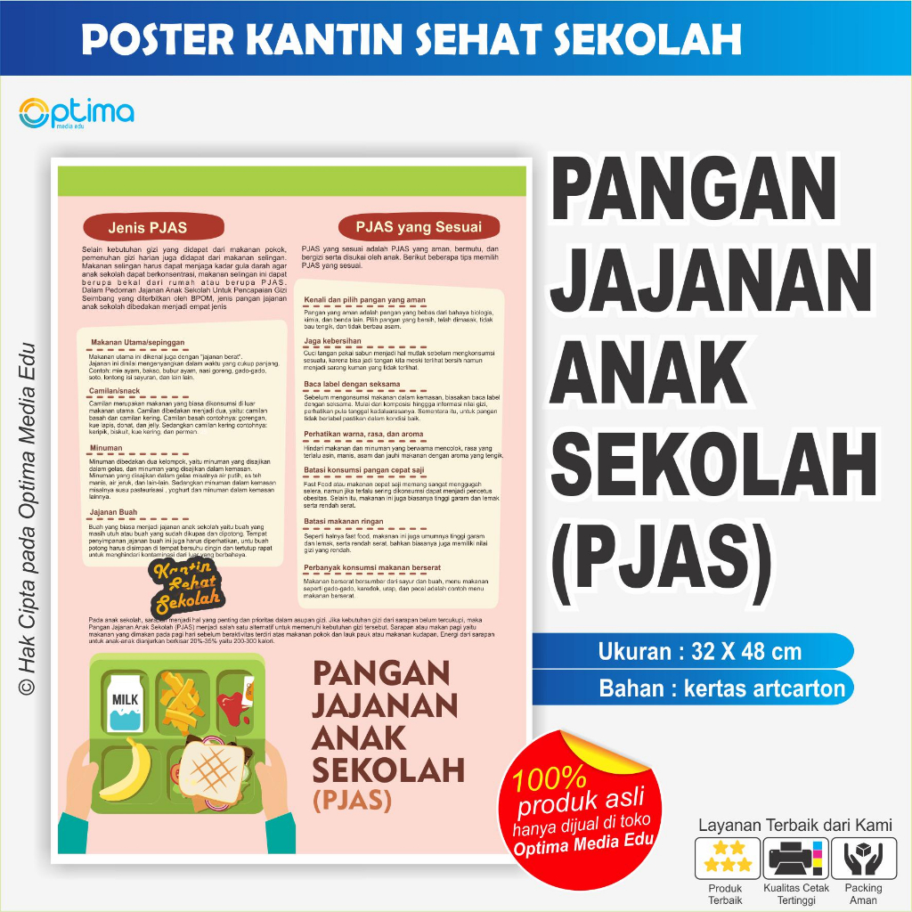 Jual Poster Kantin Sehat Sekolah untuk SD, SMP, SMA, SMK, MI, MTs, MA ...