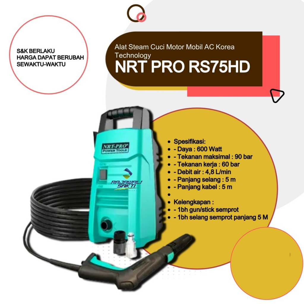 Jual Mesin Steam Pencuci Mobil Sepeda Motor Jet Cleaner NRT PRO RS75HD | Shopee Indonesia