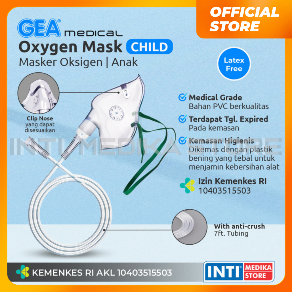 Jual GEA - Oxygen Mask Child / Masker Oksigen Anak | Shopee Indonesia