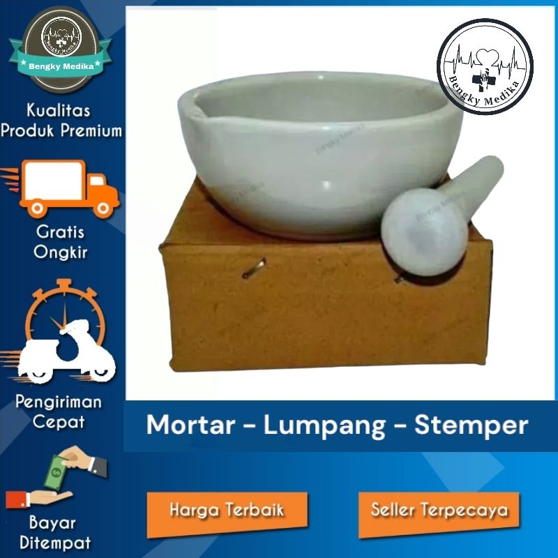 Jual Mortar Stamper Lumpang Penumbuk Obat Penggerus Obat ( Wajib ...