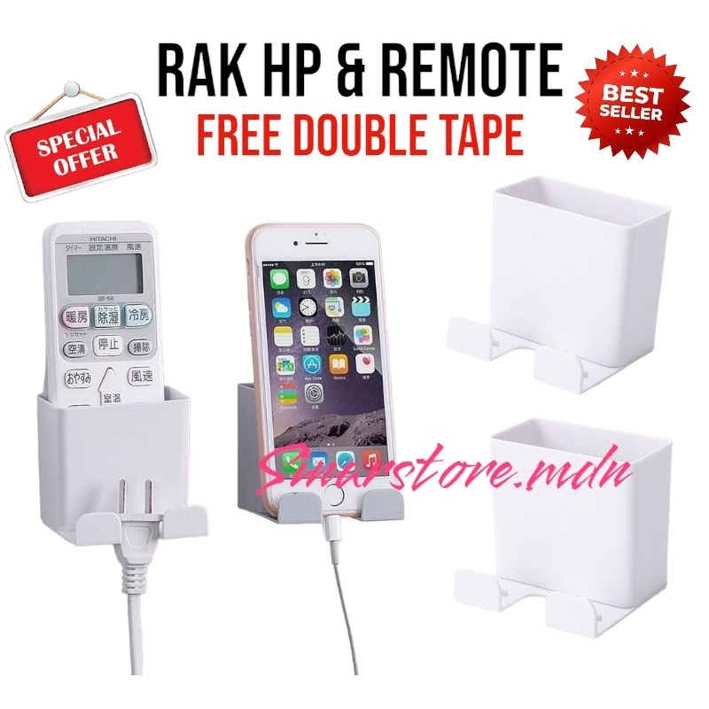 Jual Rak Holder Tempel Dinding 2IN1 / Kotak Penyimpanan Tempat Charger ...