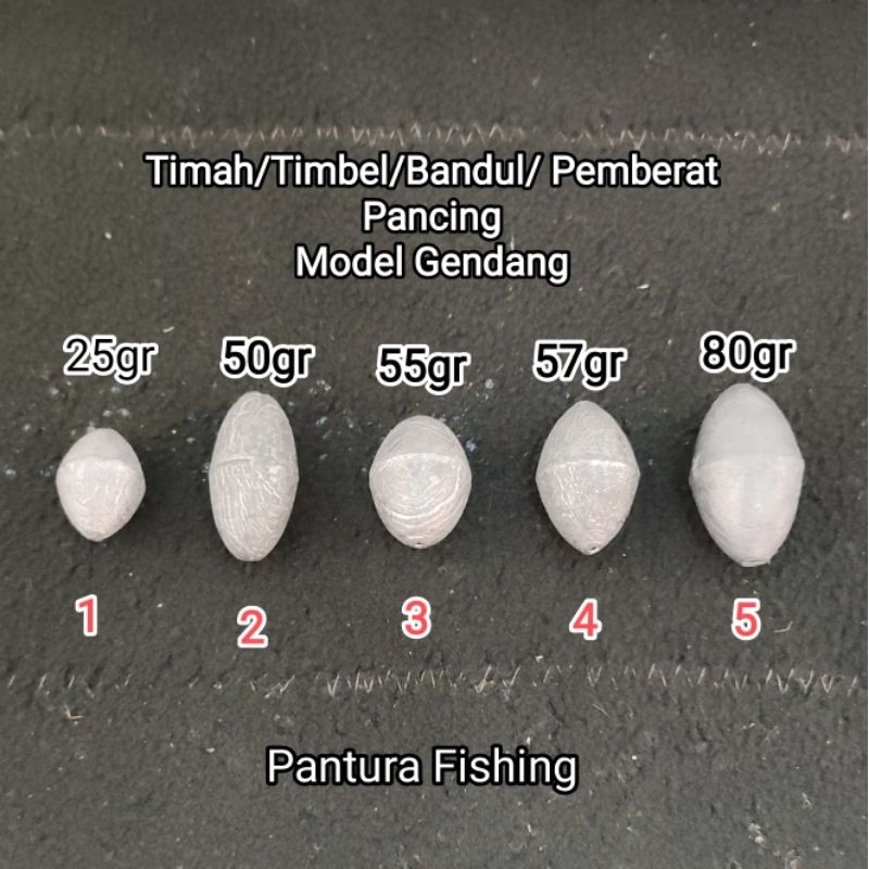 Jual timah / timbel / bandul / pemberat pancing model gendang lancip ...