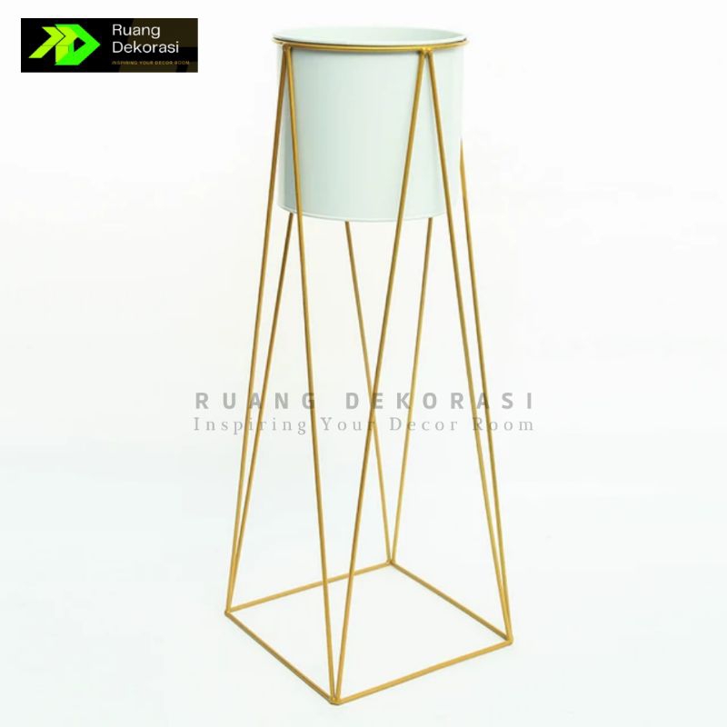 Jual Standing Pot Bunga Besi Minimalis Model Geometry Kotak T 30 Rak ...