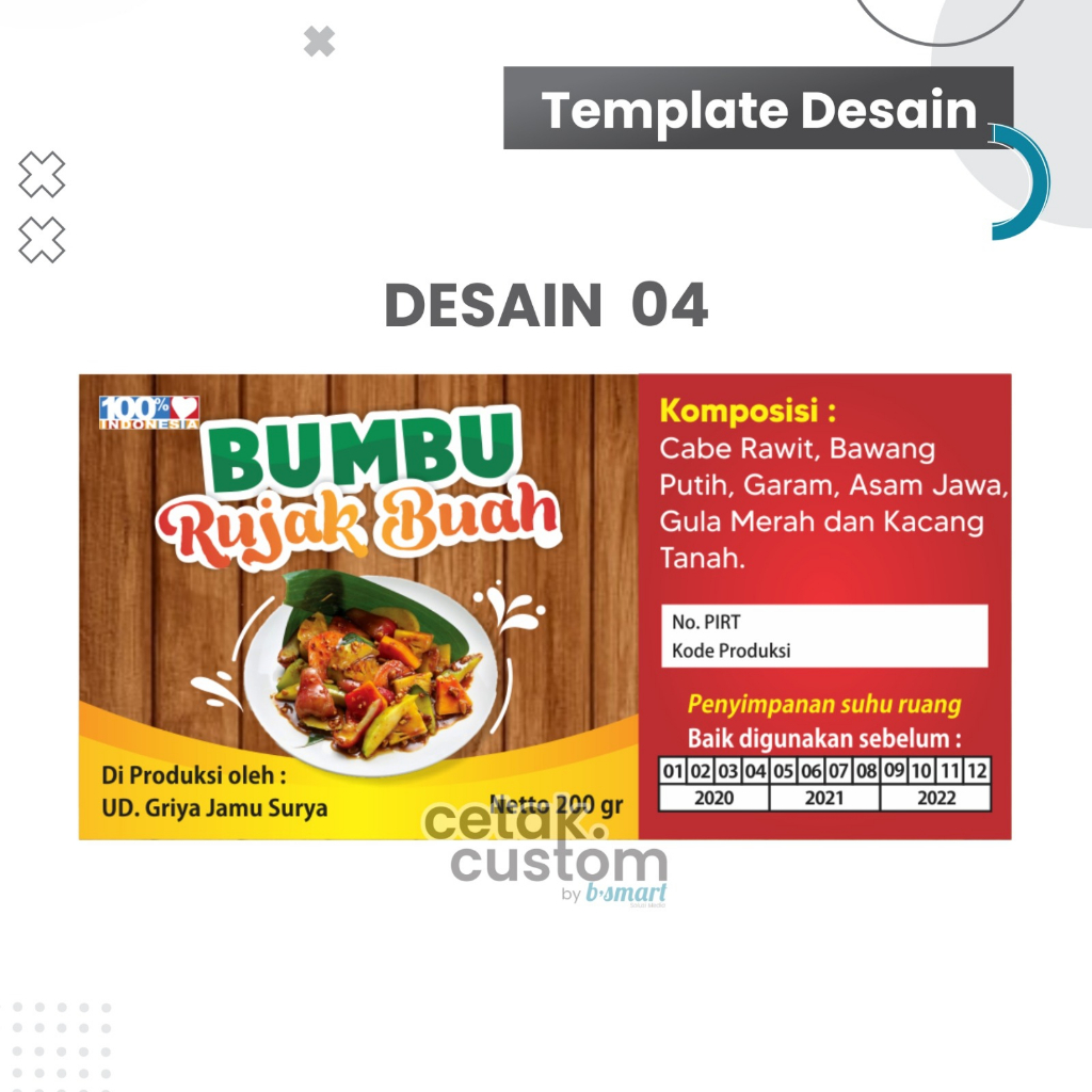 Jual STIKER LABEL MAKANAN (VINYL)+CUTTING PERSEGI PANJANG UKURAN 4x7 CM ...