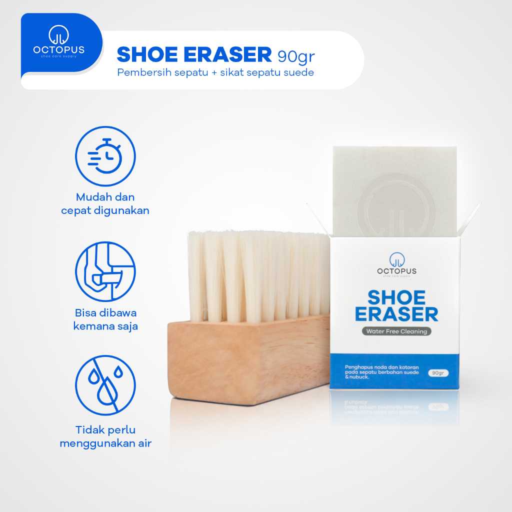 Jual Pembersih Suede Nubuck Eraser + Sikat Sepatu Suede Octopus Cleaner ...