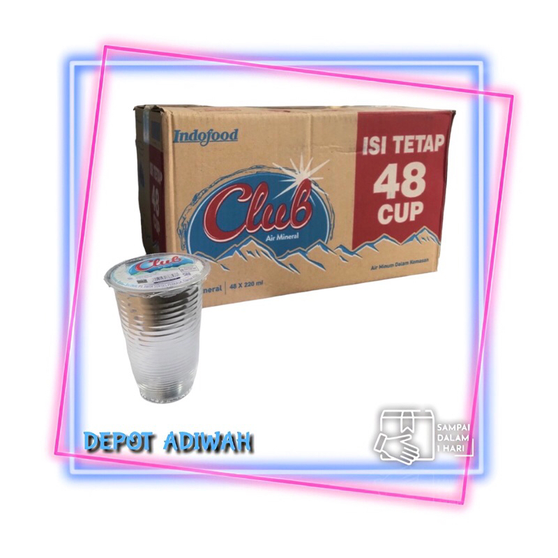 Jual Club air mineral cup per karton (isi 48 gelas) | Shopee Indonesia