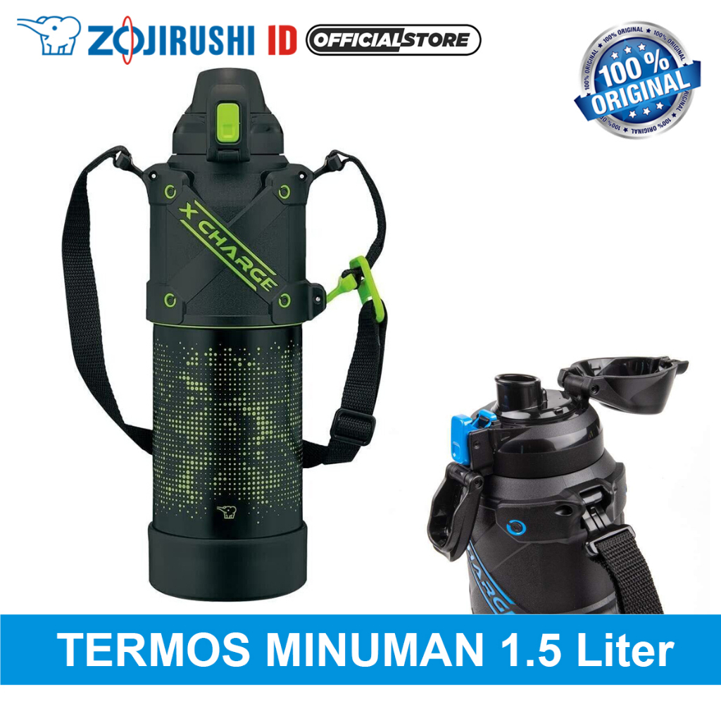 Jual Zojirushi SD-HA15 BG Vacuum Bottle Cool Sports Termos Air Dingin - 1.5 Liter [Lime Black ...
