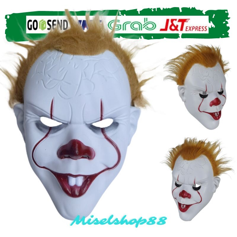 Jual Topeng Badut Setan It Clown High Quality Mask Halloween It ...