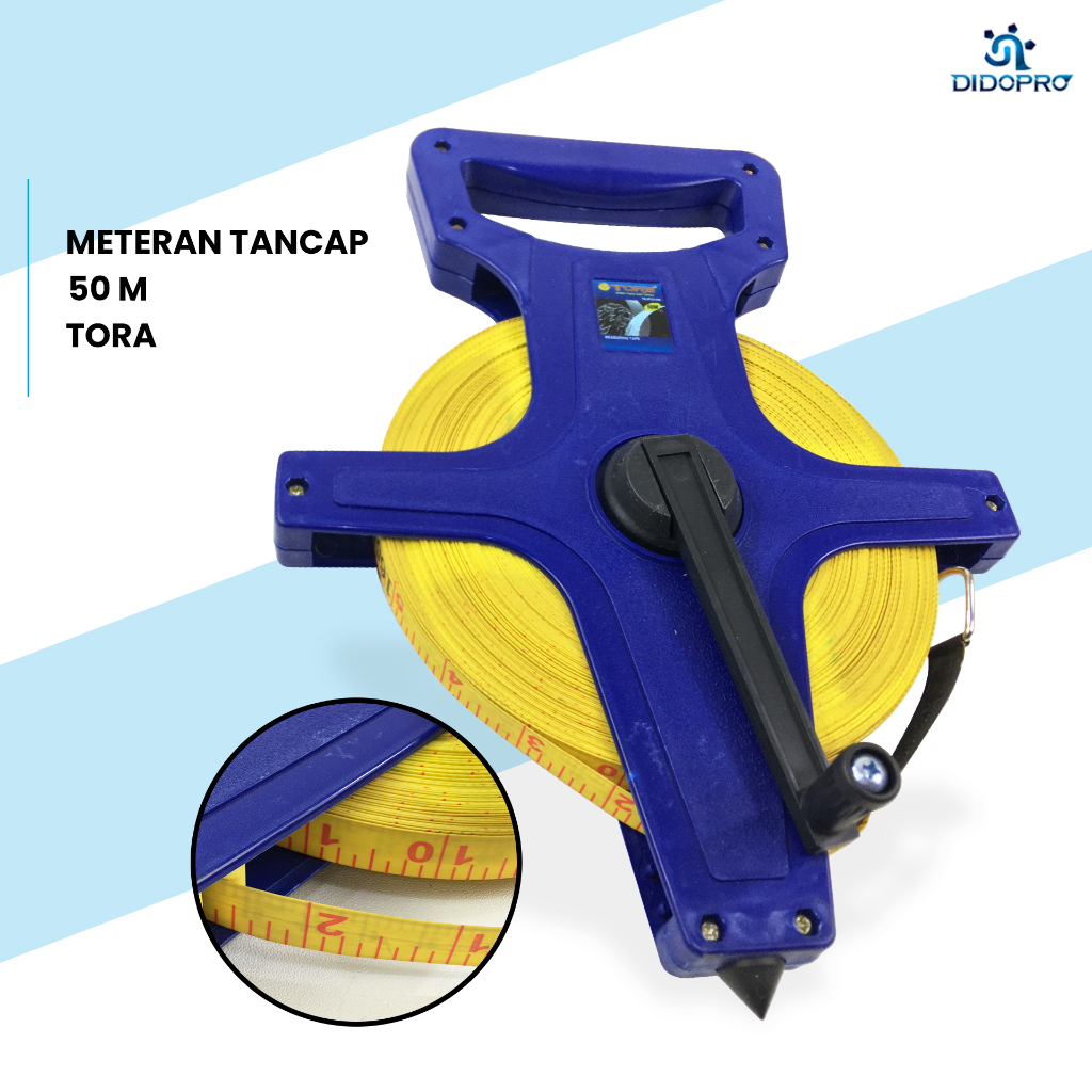Jual Meteran Rol Tancap Fiber 50M | Meteran Tanah Gulung Roll 50 Meter ...