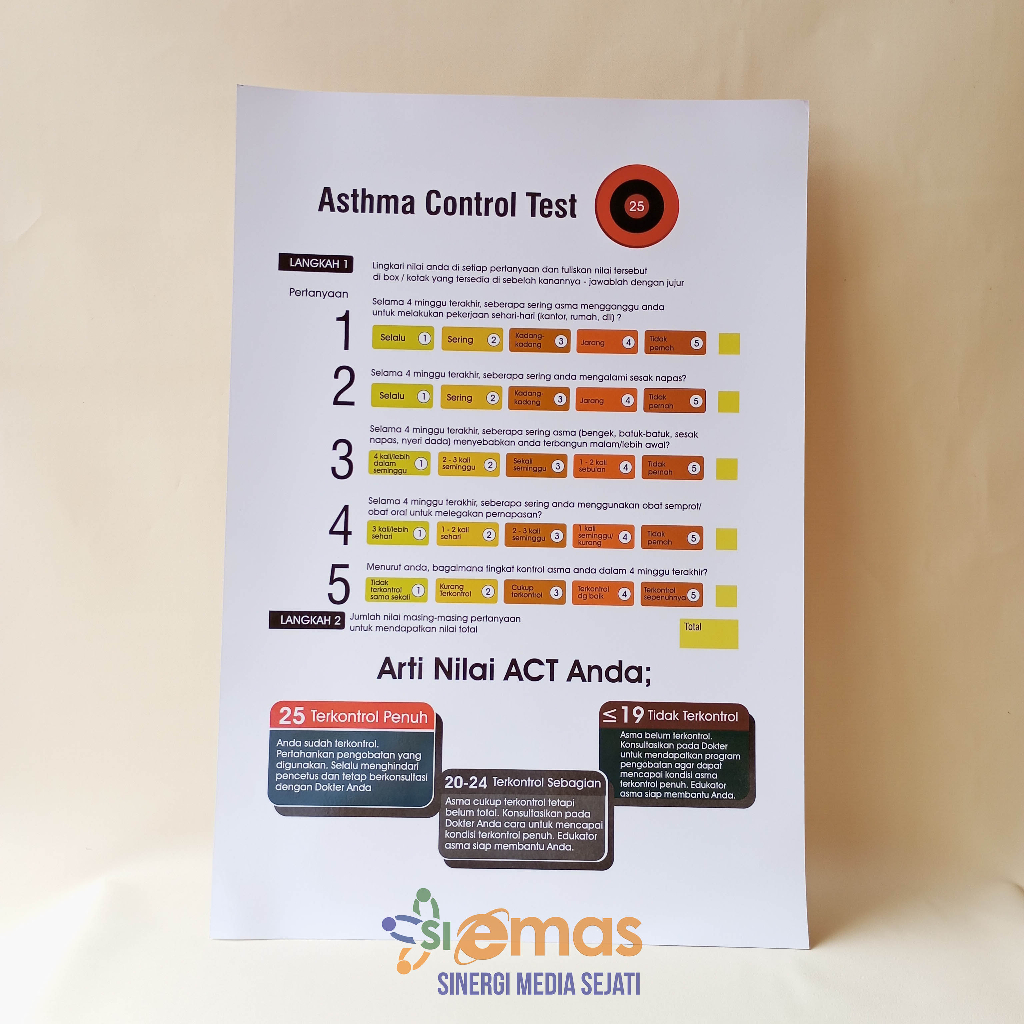 Jual Poster Kesehatan | Poster Asthma Control Test | Poster Asma ...