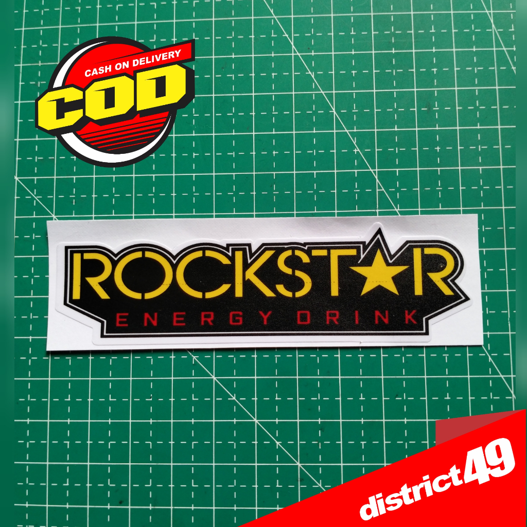 Jual Stiker Print Cut ROCKSTAR ENERGY DRINK Laminasi Glossy bahan tebal ...