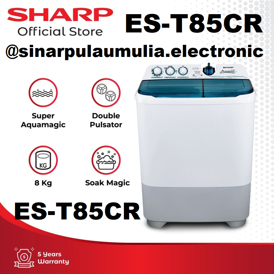 Jual Sharp Mesin Cuci 2 Tabung 8 KG - ES-T85CR / ES T 85 CR / EST85CR ...