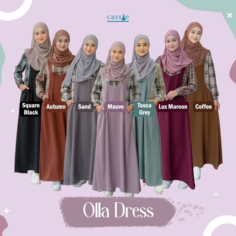 Jual Cassie Labels - Olla Dress | Dress Flanel Overall Kemeja Kotak ...