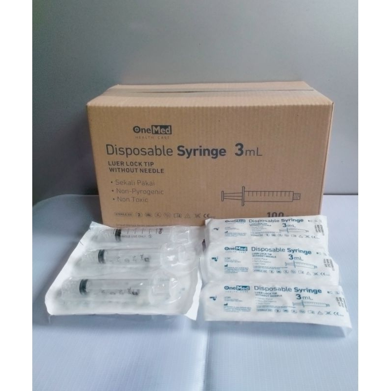 Jual Syringe 3cc Tanpa Jarum ( Without Needle ) Onemed Box 100 pcs | Shopee Indonesia