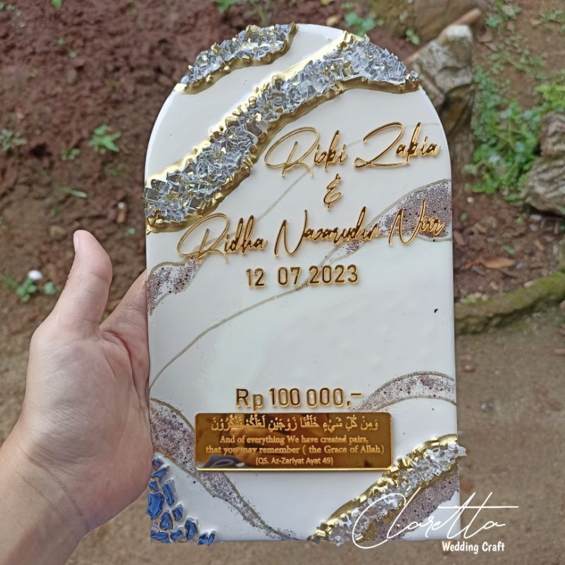Jual mahar nikah mahar resin viral dekorasi majar pernikahan custom ...