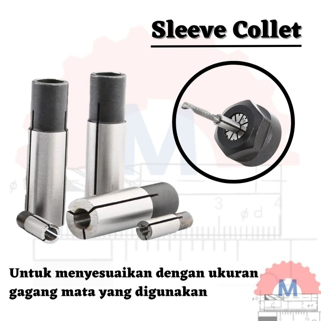 Jual Adapter Collet Sleeve Collet Lurus untuk trimmer router CNC ...