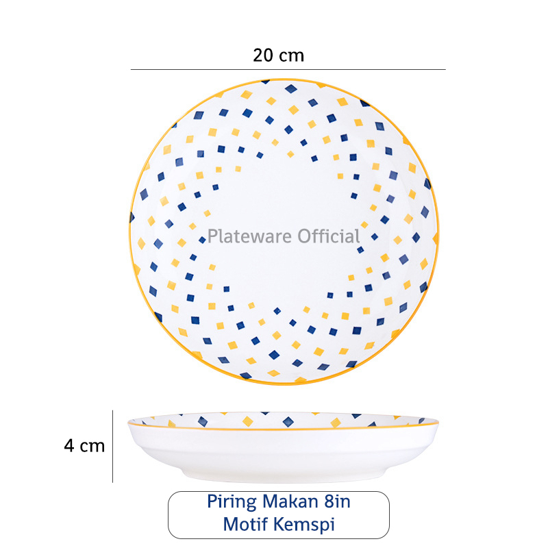 Jual Piring Makan Keramik Model Eropa Ukuran 20cm Tahan Panas Microwave ...