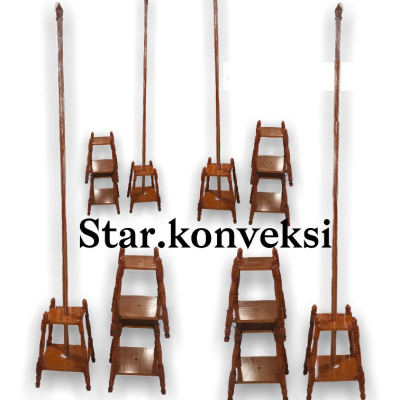 Jual Tiang Bendera Pataka Kayu Tiang Bendera Ruangan Lobang Lubang 1 ...
