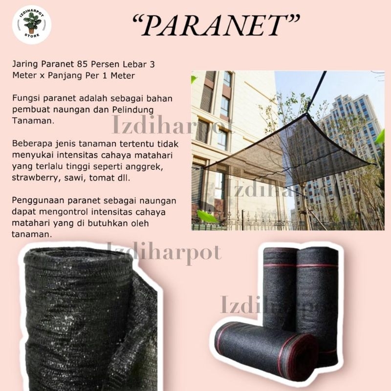 Jual PARANET 75% PER 1 METER SHADING NET JARING ATAP HITAM | Shopee ...