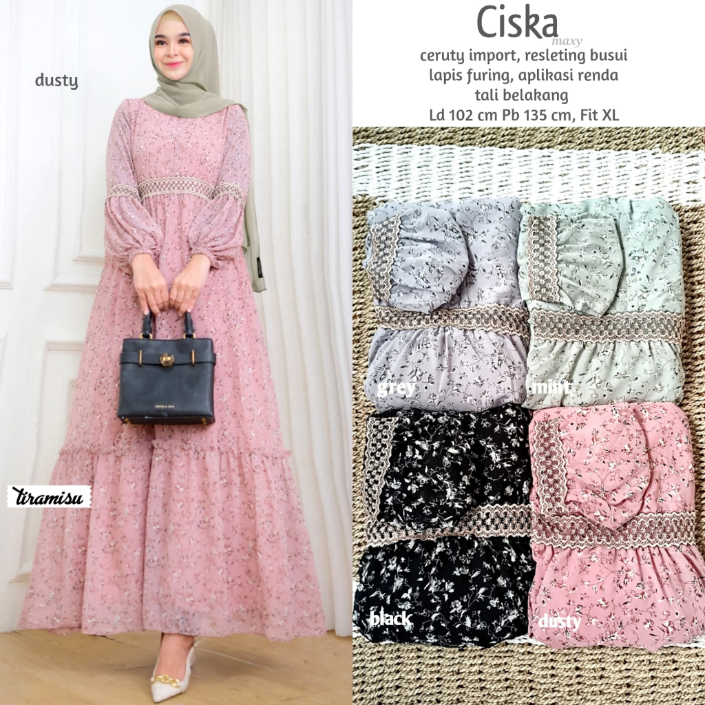 Jual [FREE GIFT[ NEW! CISKA MAXY DRESS BY TIRAMISU | Shopee Indonesia