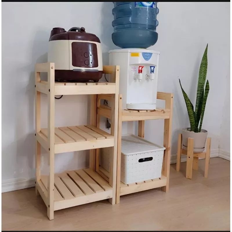 Jual RAK DISPENSER MEJIKOM SERBAGUNA 2 SUSUN DAN 3 SUSUN KAYU ASLI ...