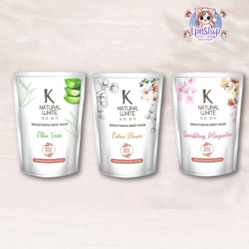 Jual K NATURAL WHITE BRIGHTENING BODY WASH 60ml / K NATURAL SABUN CAIR ...