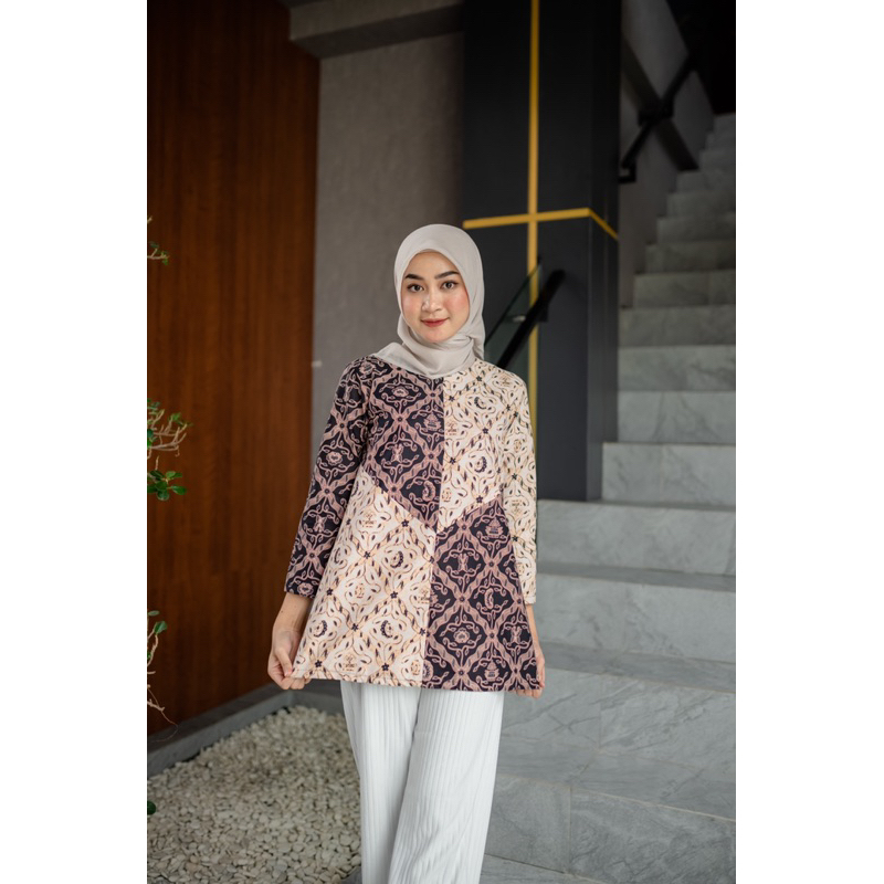 Jual Batik Blouse Atasan Wanita Kekinian Baju Kerja Modern Couple by ...