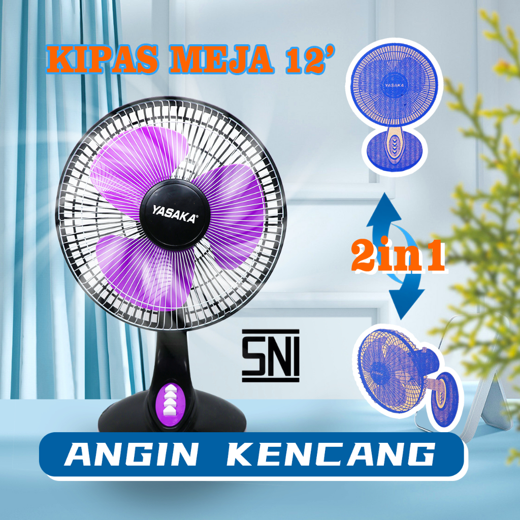 Jual KIPAS ANGIN DINDING MEJA 2 IN 1YASAKA 12 INCH wall fan/elektronik ...