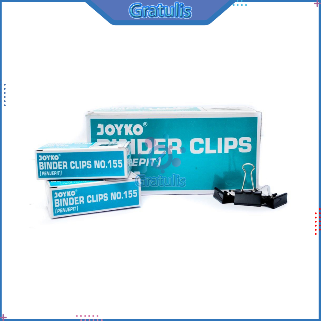 Jual PENJEPIT KERTAS KLIP JOYKO NO 155 [1 BOX/12 PCS] / BINDER CLIPS ...