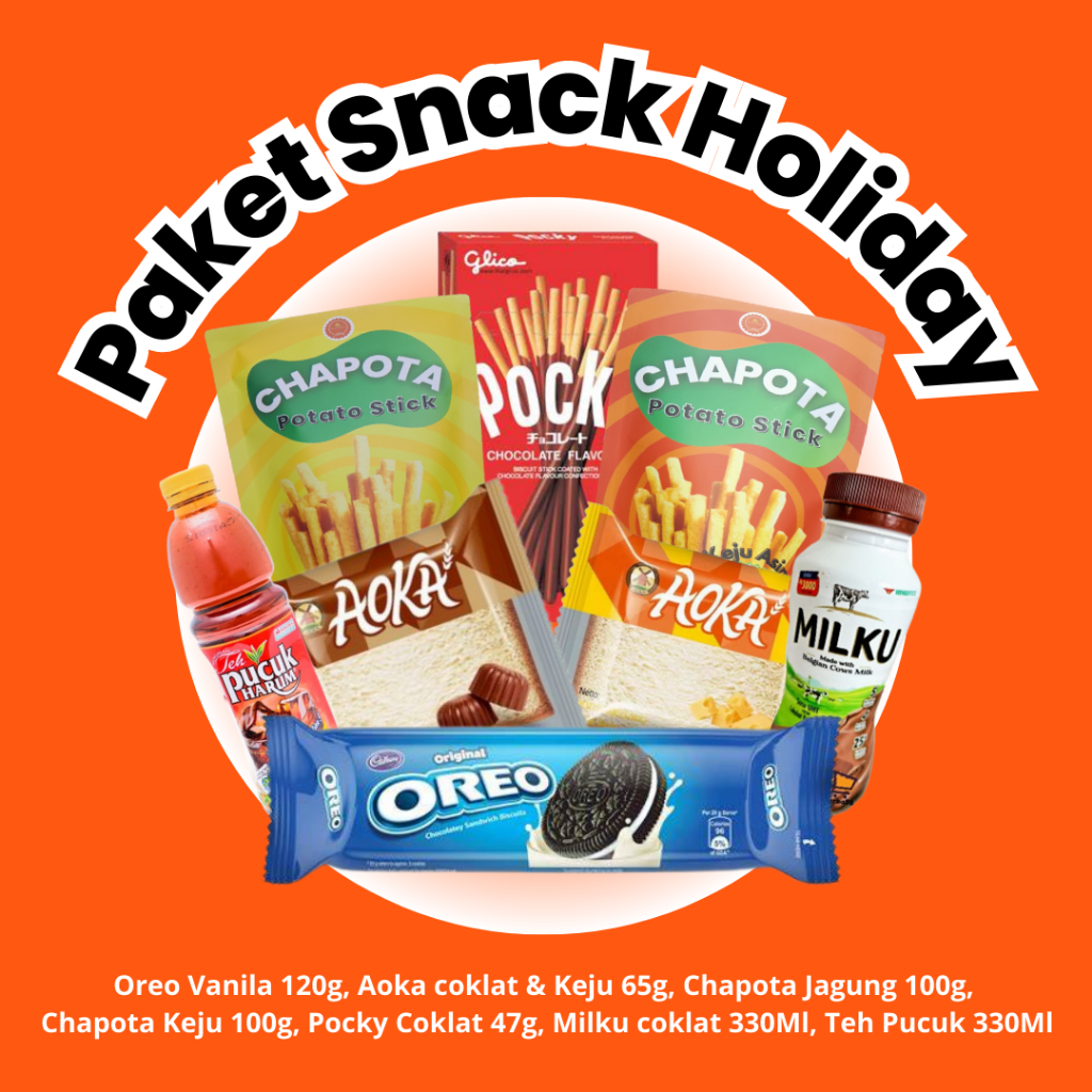 Jual Paket snack Holiday (Oreo, Pocky, Chapota, Pucuk Harum, Milku ...