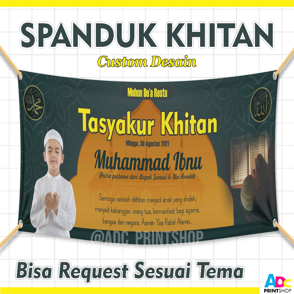 Jual SPANDUK KHITAN / BANNER TASYAKURAN KHITAN | Shopee Indonesia