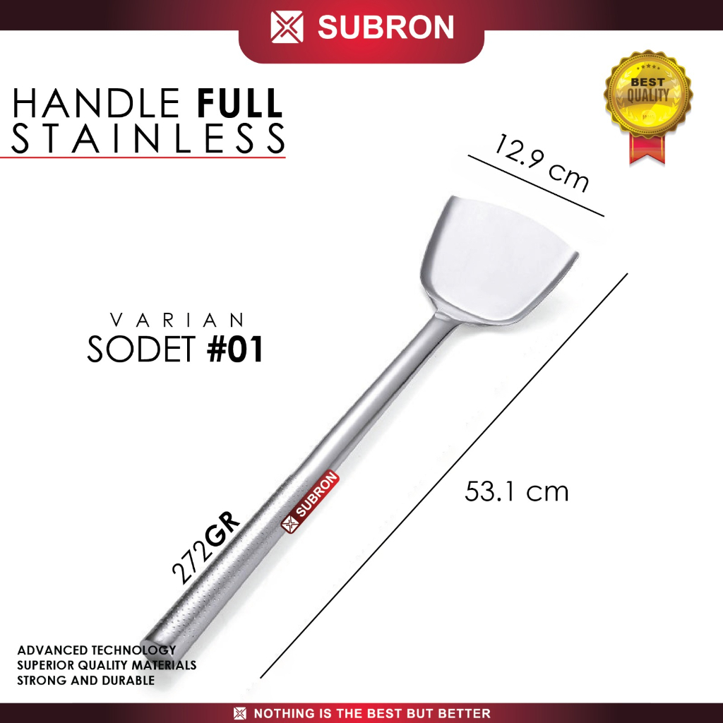 Jual SUBRON Spatula Sodet Sutil Centong Stainless Besar Katel Kuali Wok ...