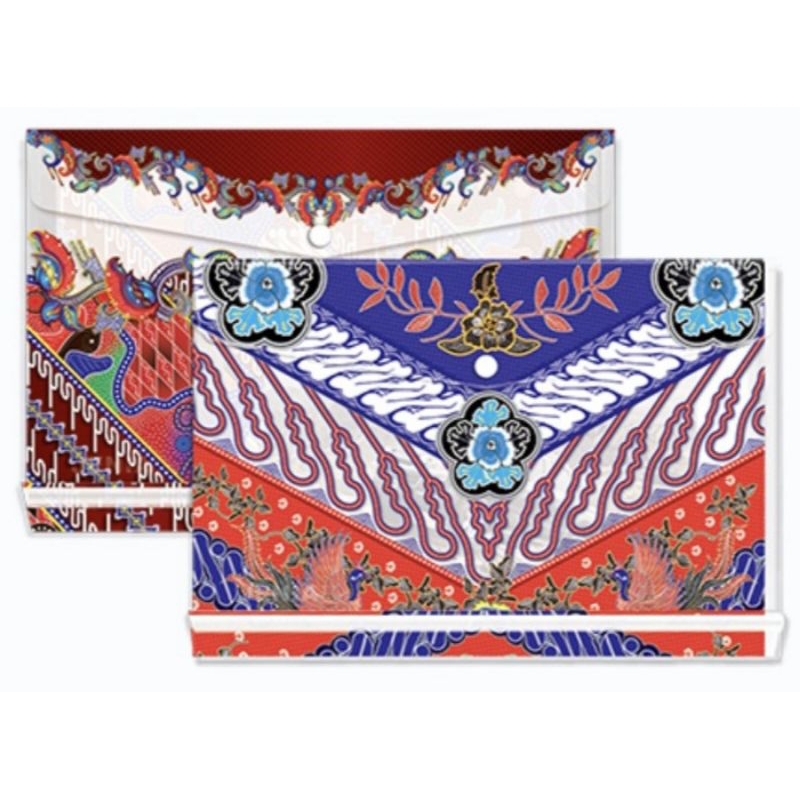 Jual MAP DOKUMEN KERTAS BESAR MOTIF BATIK FANCY KOTAK JENIA 1 KANCING KETUP TENGAH KANTOR ...
