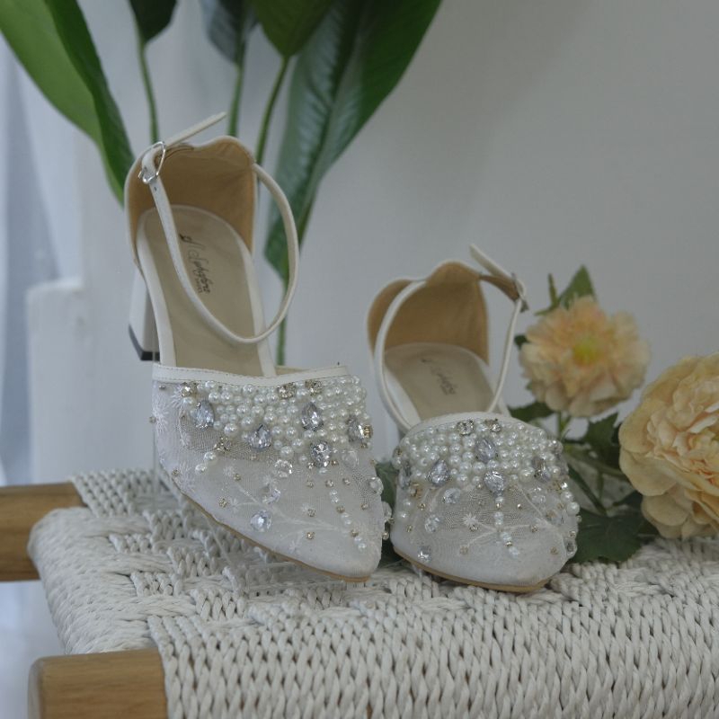 Jual Syhafira - Allena Sepatu Pengantin Heels Wedding Heels Wisuda 5 Cm ...