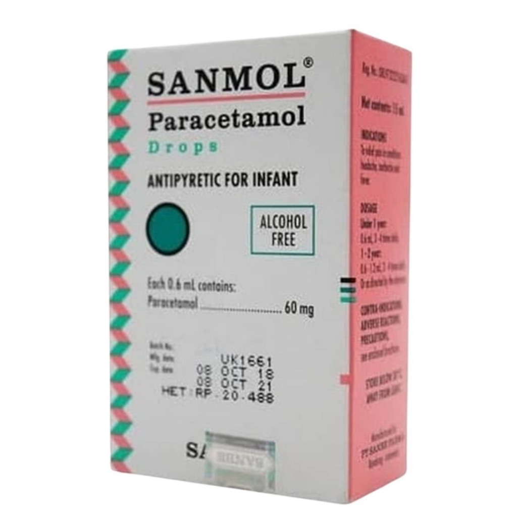 Jual Sanmol Drops 15 ml Paracetamol Obat Turun Panas Demam Pereda Nyeri ...