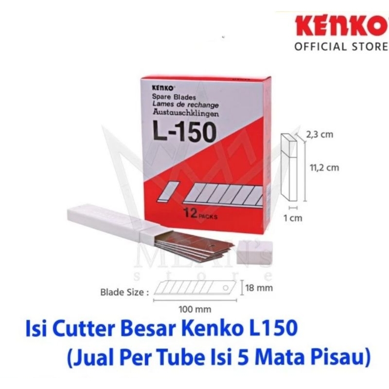 Jual Isi Cutter Besar Kenko L150 , Isi Cutter KENKO L150 per tube isi 5 ...
