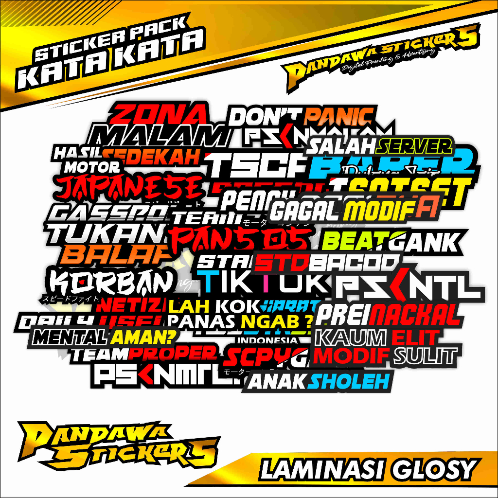 Jual STIKER PACK KATA KATA RACING / STIKER RACING TERBARU / STIKER MOTOR / STIKER HELM / STIKER ...