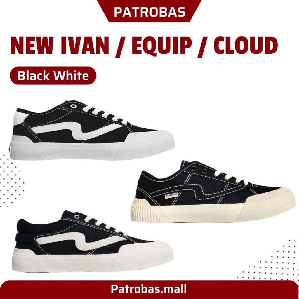 Jual Sepatu Patrobas New Ivan / Equip / Cloud Low Black White Original ...